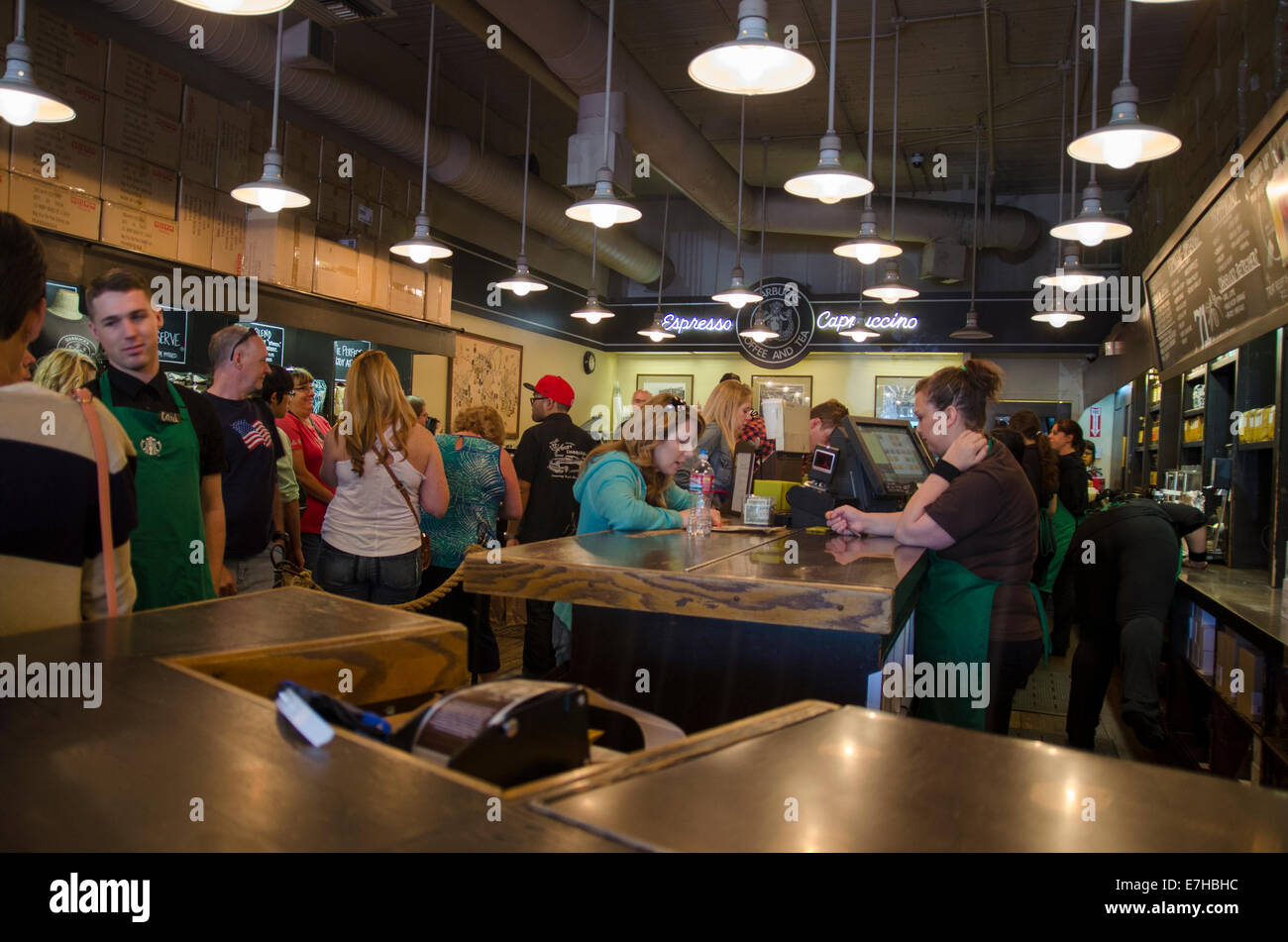 The first starbucks coffee shop hi-res stock photography and images - Alamy