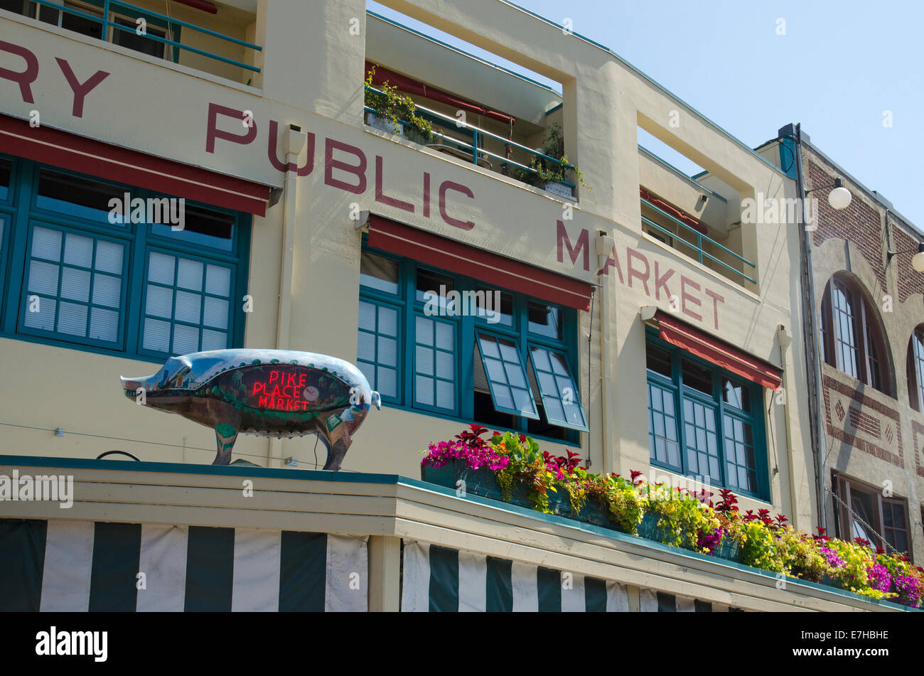 Sign for Pike Place Market, Seattle Stock Photo - Alamy