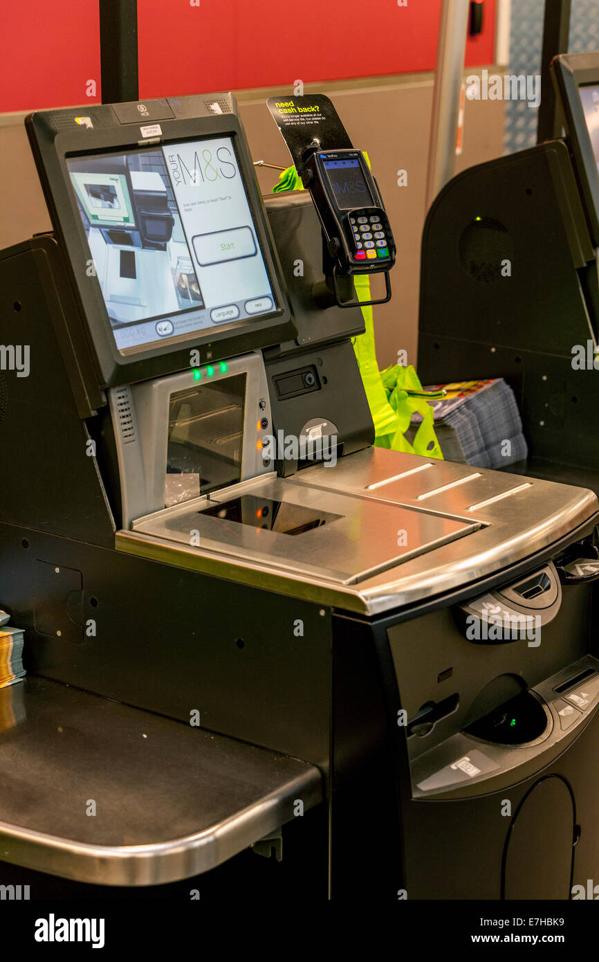 Self Service Checkout, Supermarket, London, England Stock Photo - Alamy