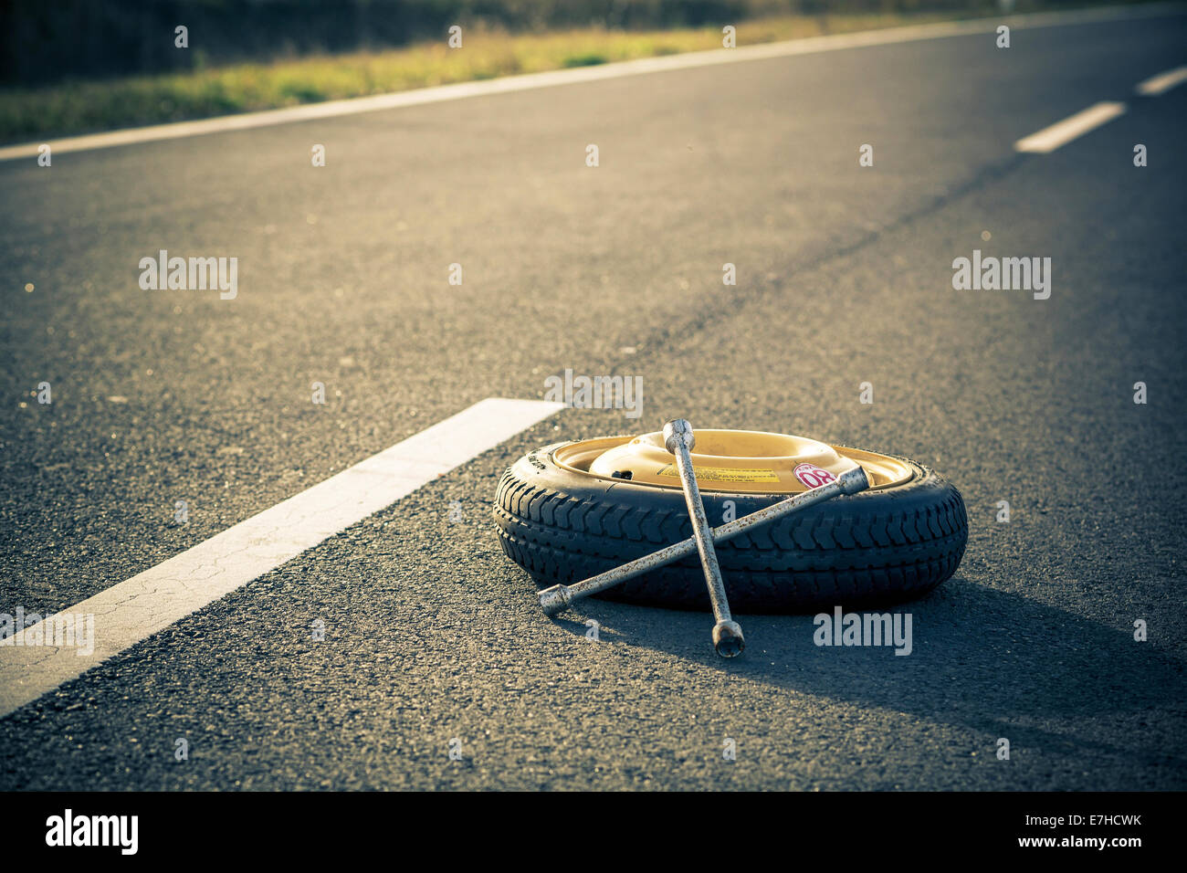 Spare wheel of a car Stock Photo - Alamy