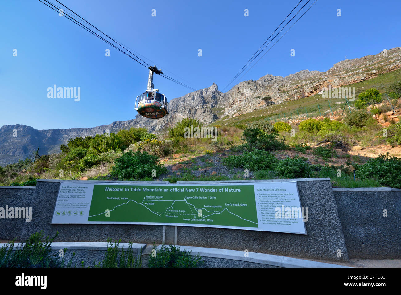 South Africa, Cape Town, the Table Mountain cable-way Stock Photo - Alamy