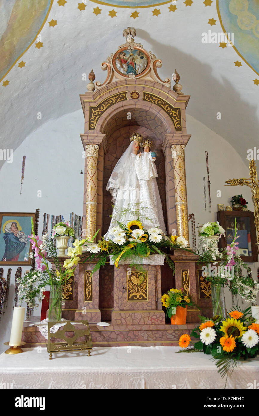 altar, church "Sanctuary of the Virgin Mary" near Krasno, Velebit ...