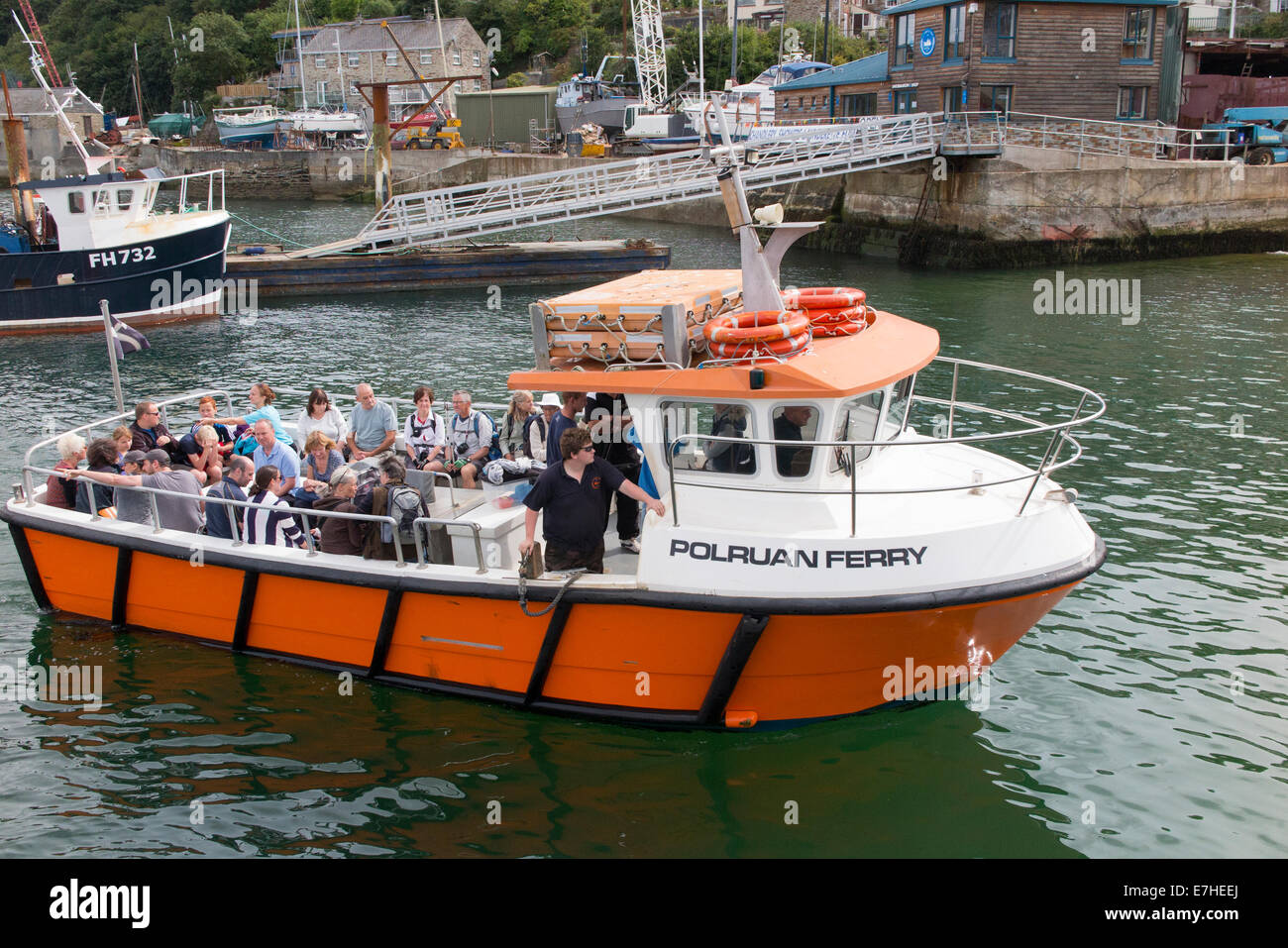 Polruan ferry carrying foot passengers across the river Fowey between ...