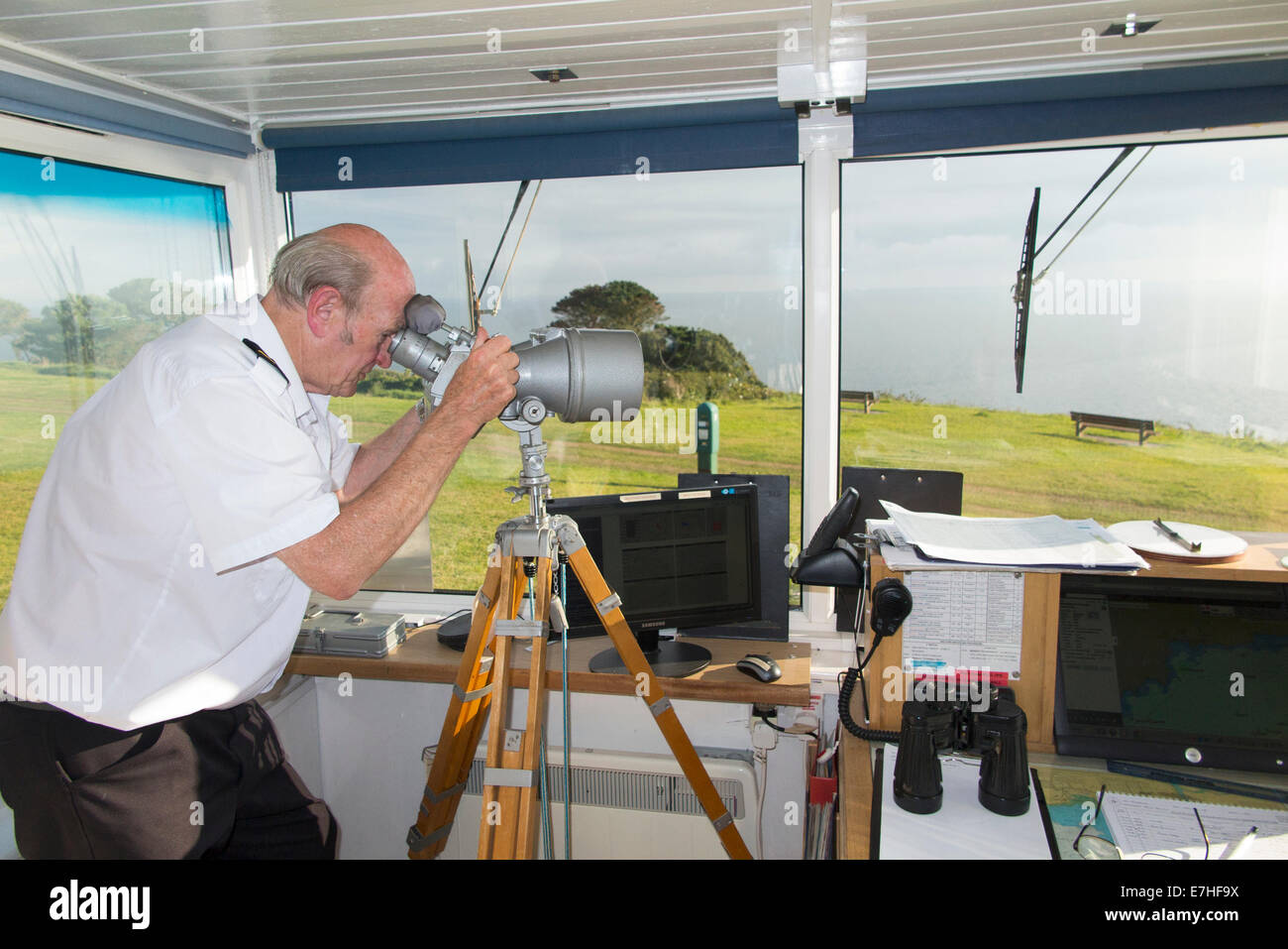 Polruan Coast Guard lookout station (keeps watch over the sea at the ...