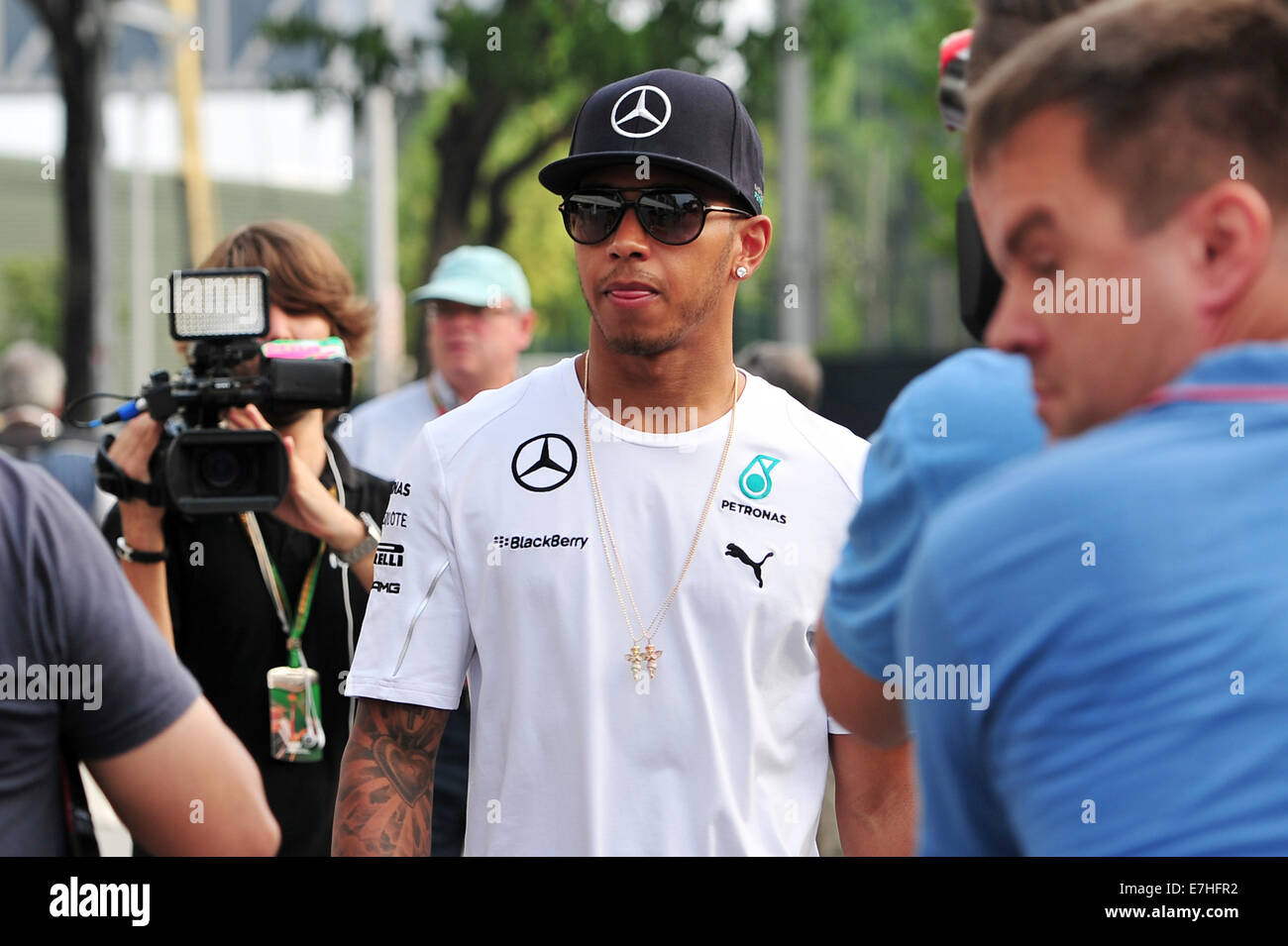 Singapore. 18th Sep, 2014. Mercedes British driver Lewis Hamilton ...