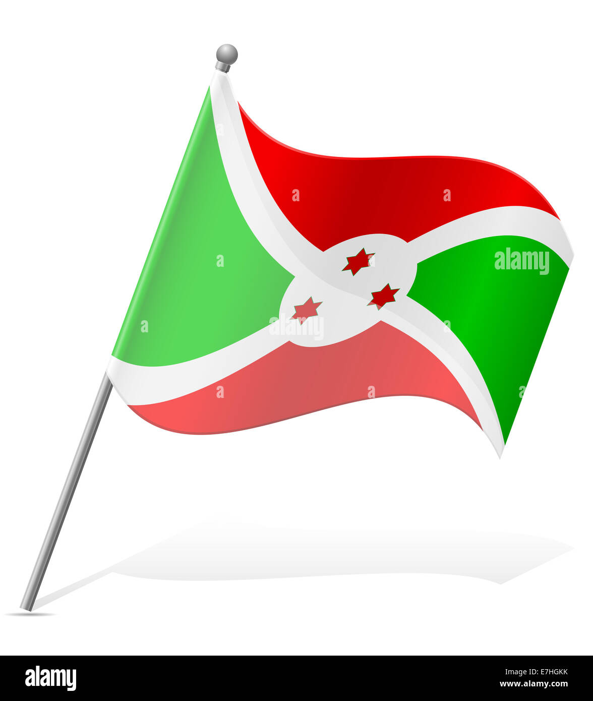 flag of Burund illustration isolated on white background Stock Photo ...