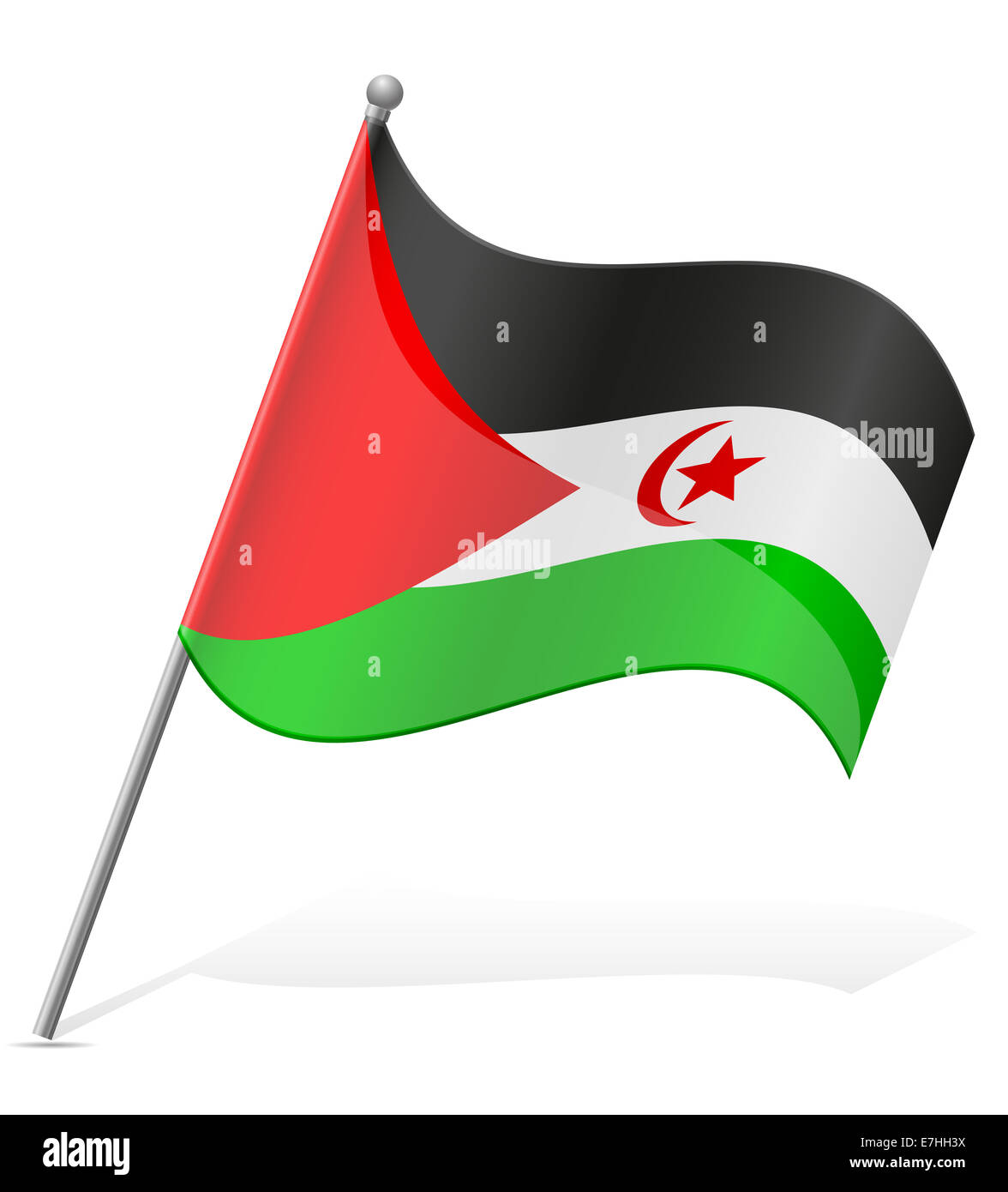 flag of Sahrawi Arab Democratic Republic illustration isolated on white ...