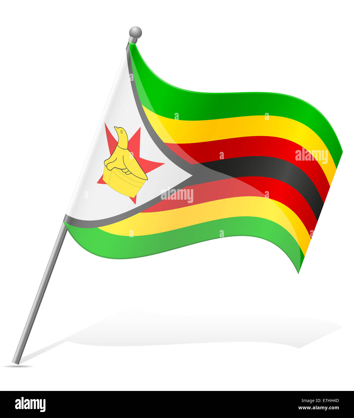 flag of Zimbabwe illustration isolated on white background Stock Photo ...