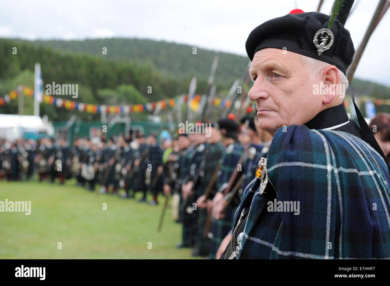 Scottish regiments gather at the Braemar HIghland games in the Scottish ...