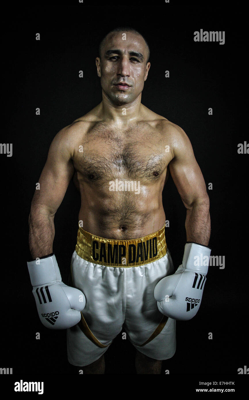 Super middleweight boxer Arthur Abraham poses during a photocall on 11 ...