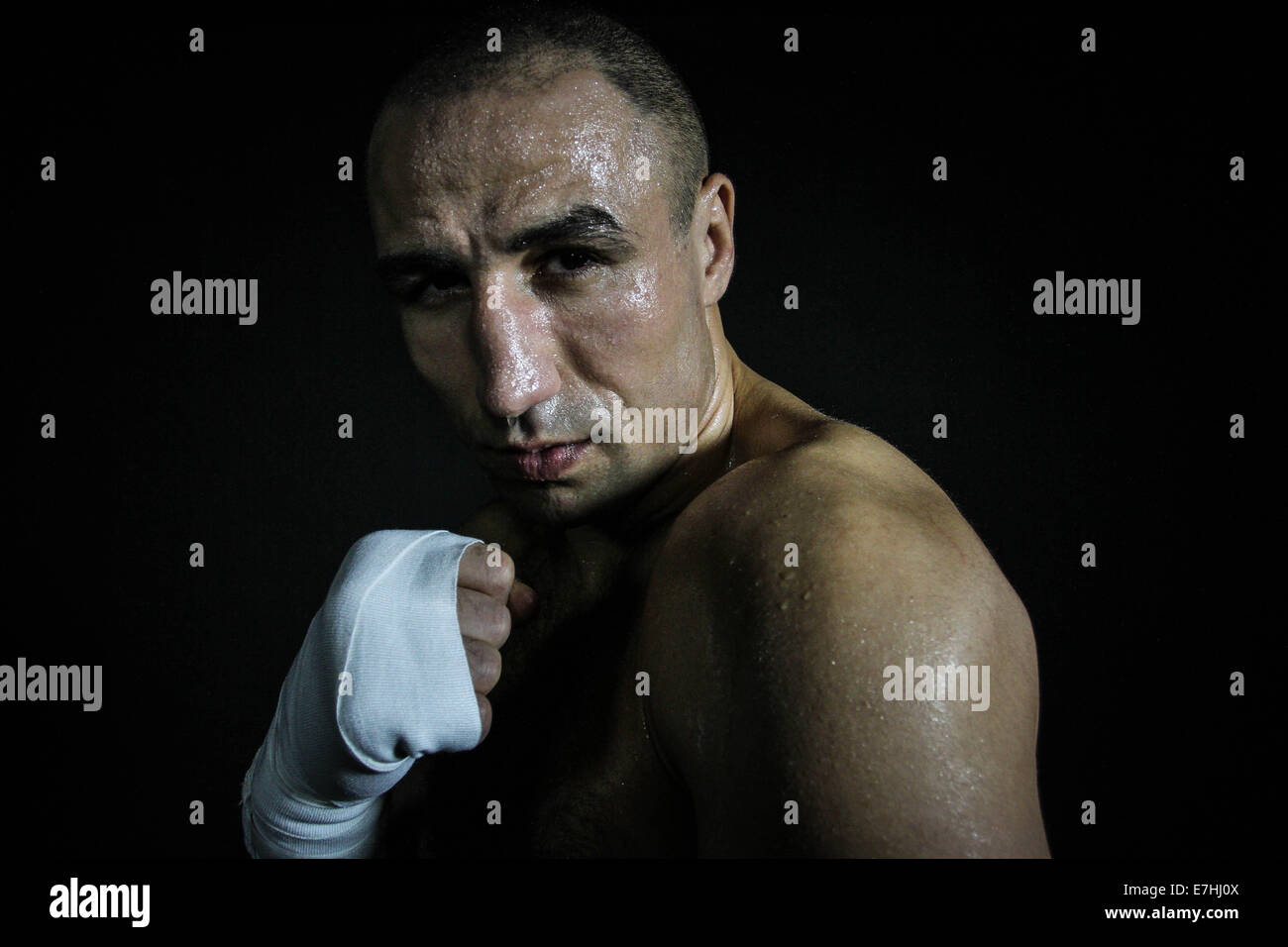 Super middleweight boxer Arthur Abraham poses during a photocall on 11 ...