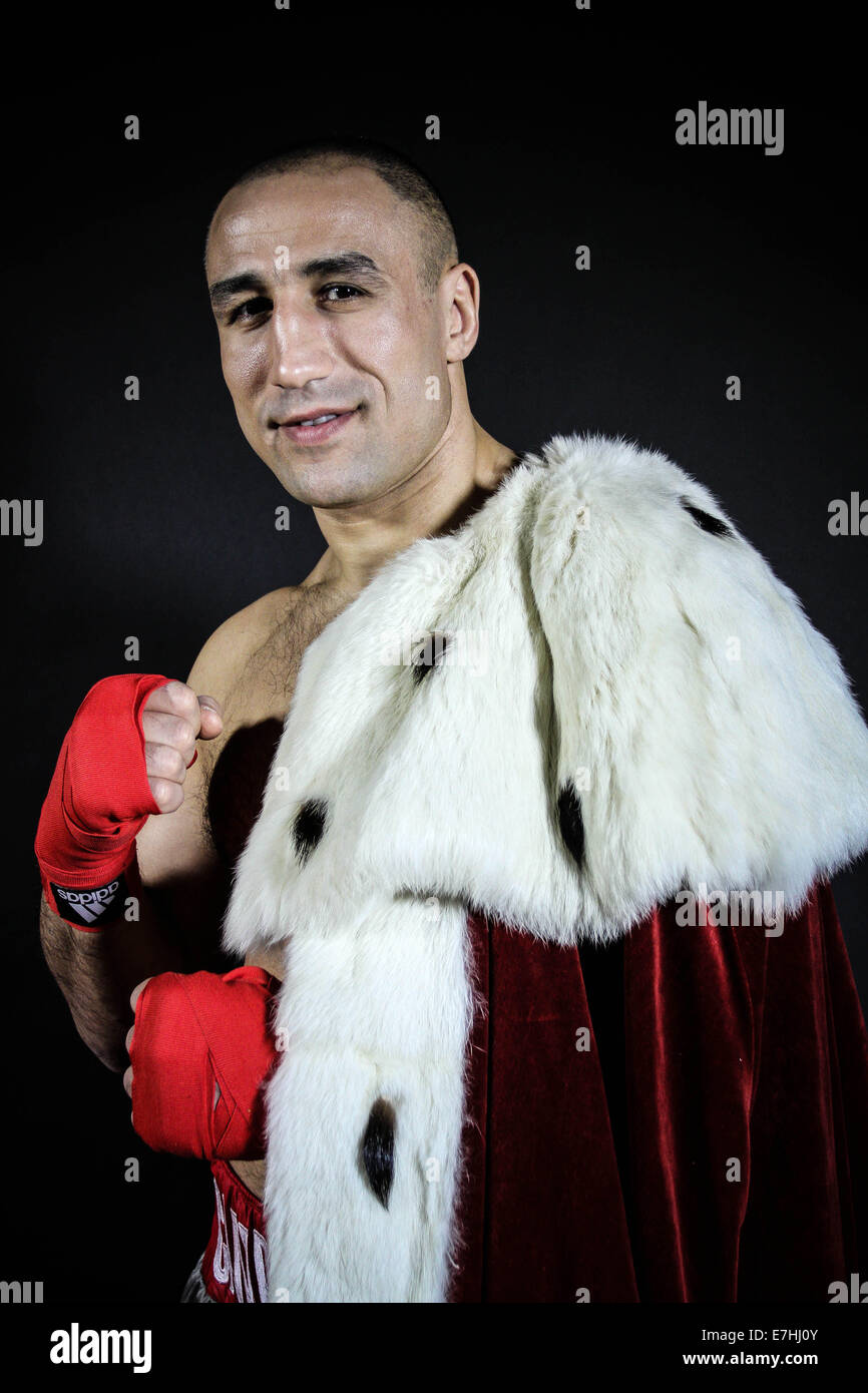 Super middleweight boxer Arthur Abraham poses during a photocall on 11 ...