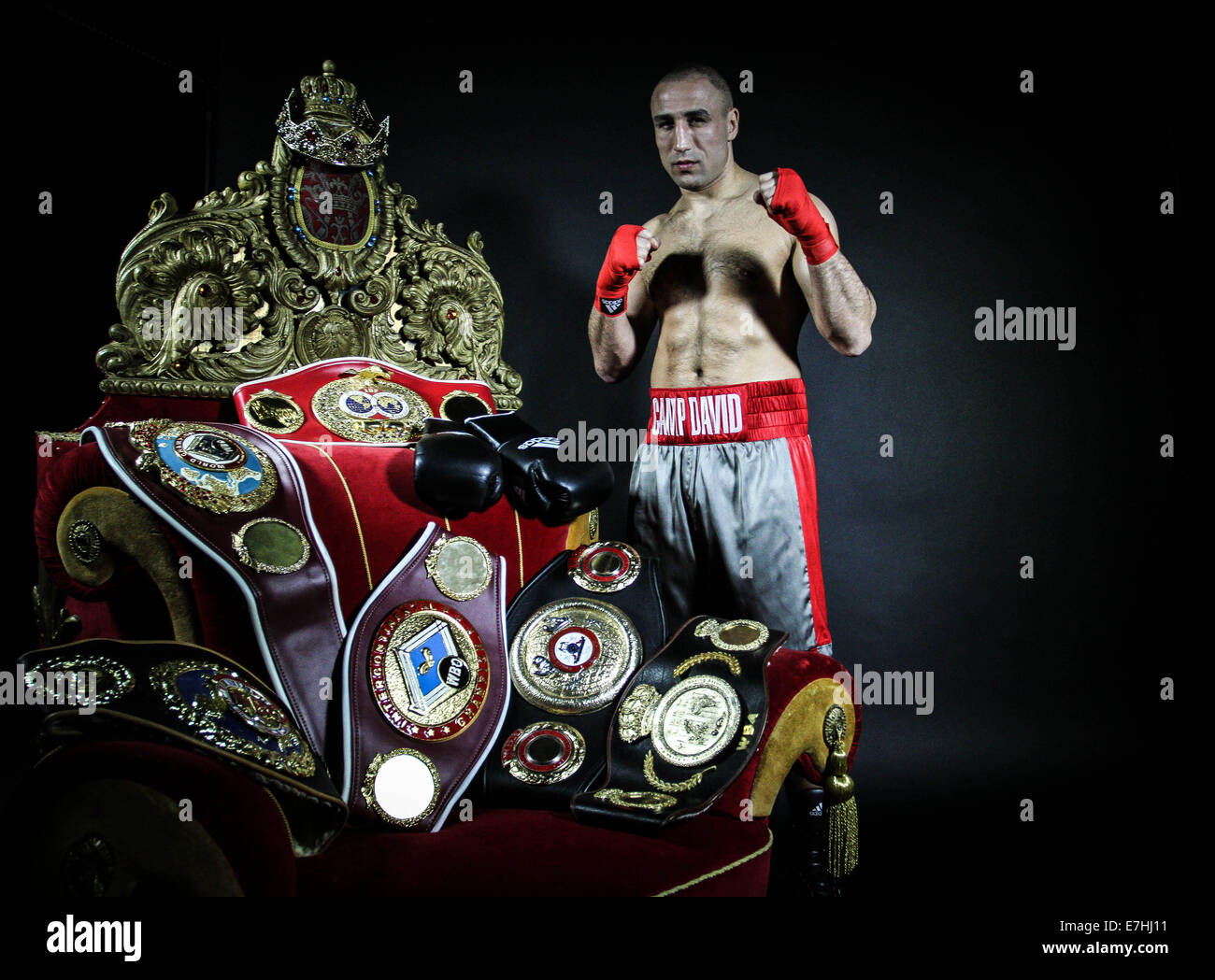Super middleweight boxer Arthur Abraham poses during a photocall on 11 ...