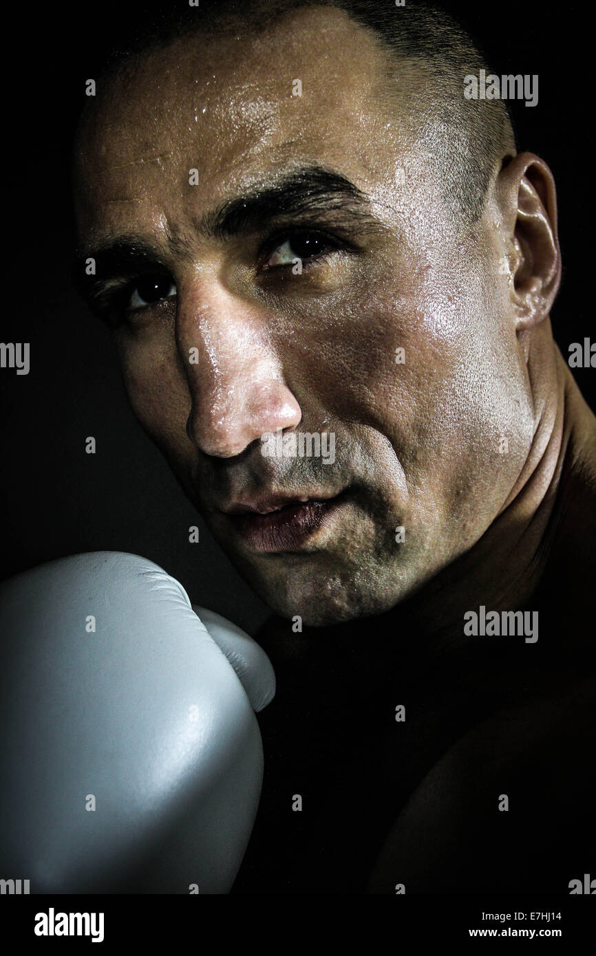 Super middleweight boxer Arthur Abraham poses during a photocall on 11 ...