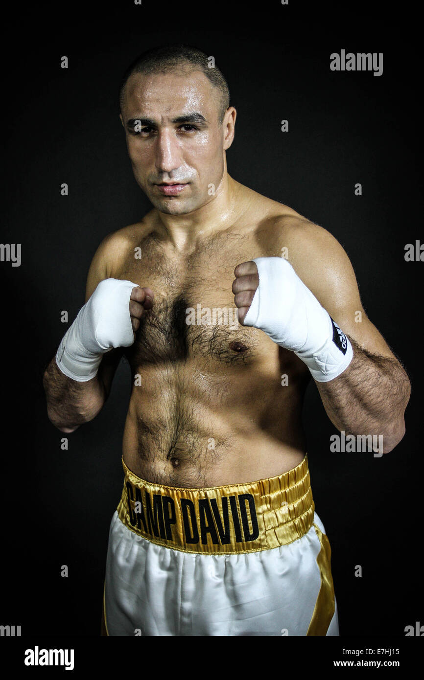 Super middleweight boxer Arthur Abraham poses during a photocall on 11 ...