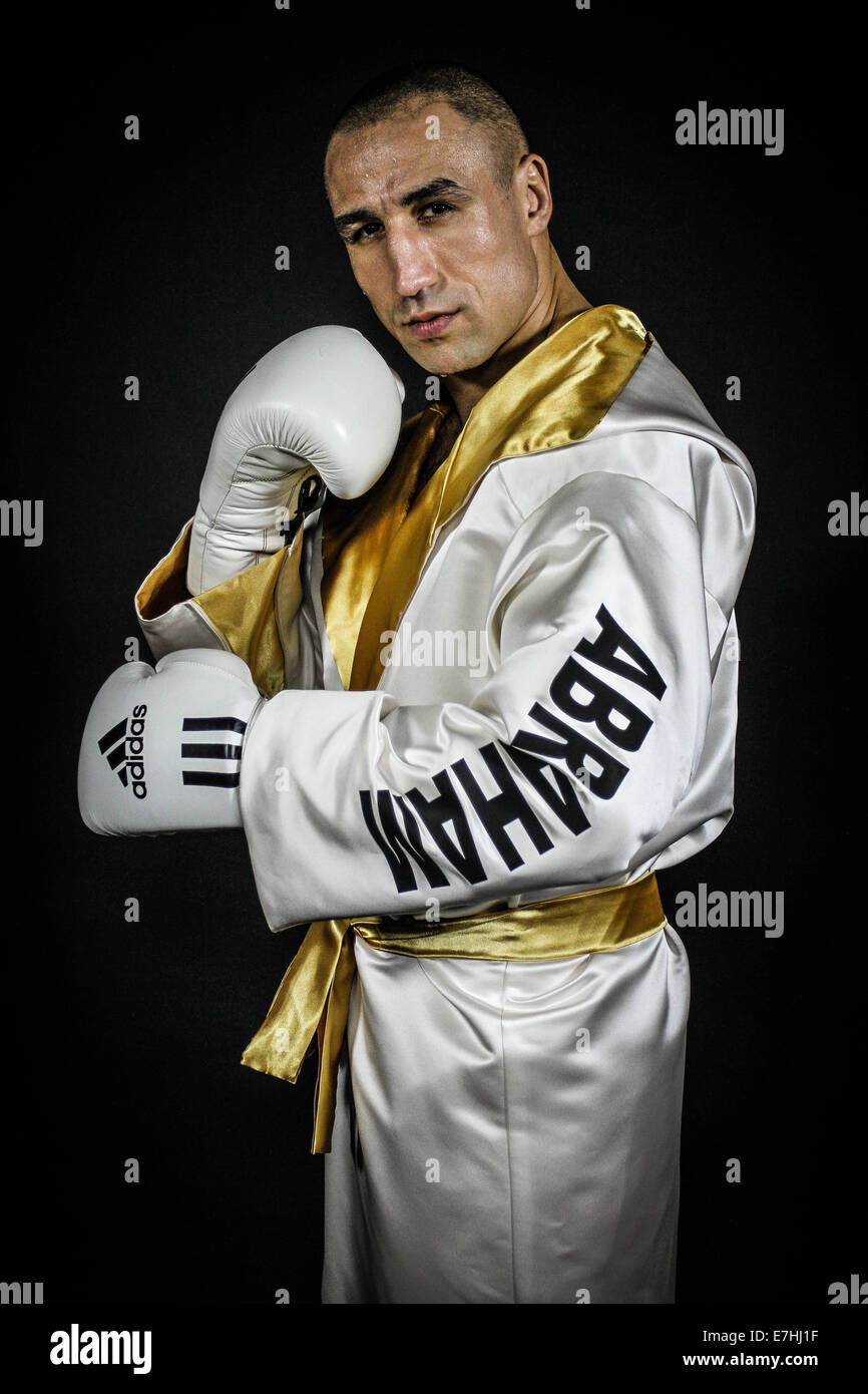 Super middleweight boxer Arthur Abraham poses during a photocall on 11 ...