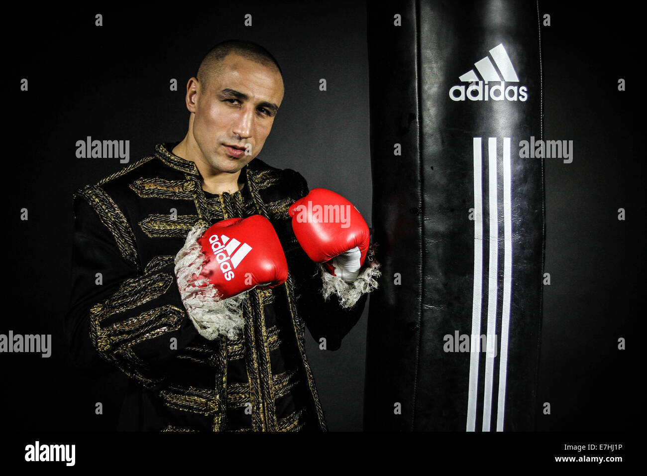 Super middleweight boxer Arthur Abraham poses during a photocall on 11 ...