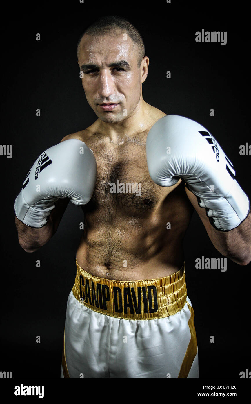 Super middleweight boxer Arthur Abraham poses during a photocall on 11 ...