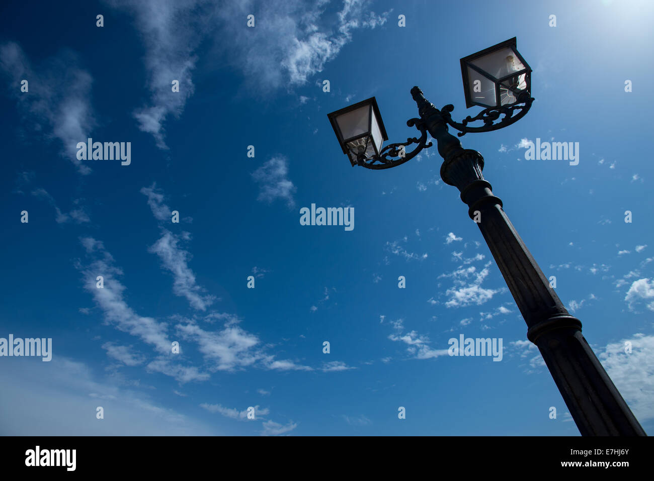 lamppost background sky Stock Photo - Alamy