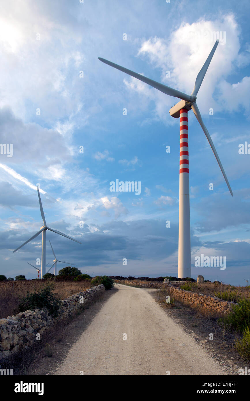 street in wind turbine farm Stock Photo - Alamy