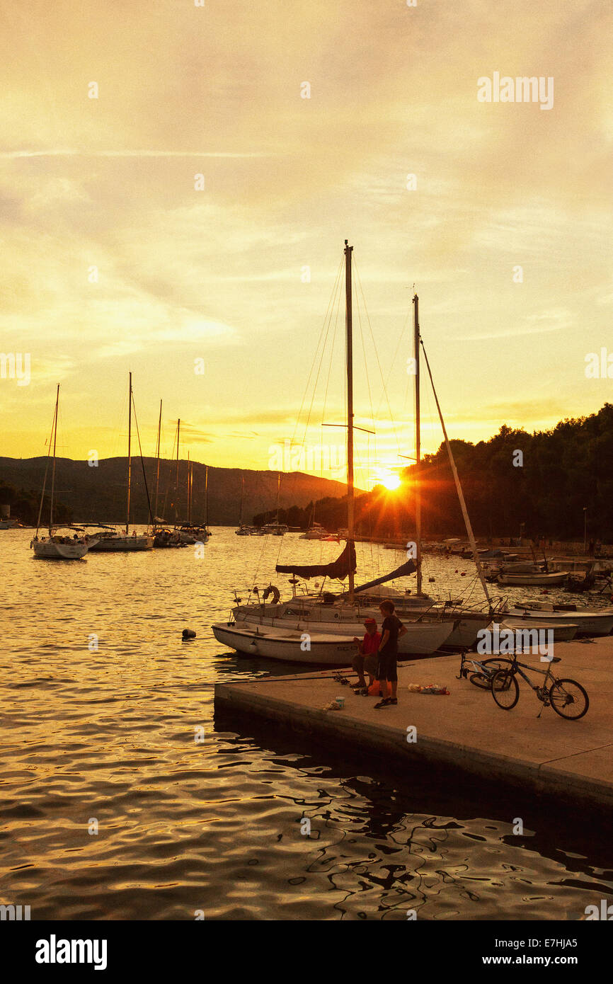 Sunset in Stari Grad, Hvar island, Croatia Stock Photo - Alamy