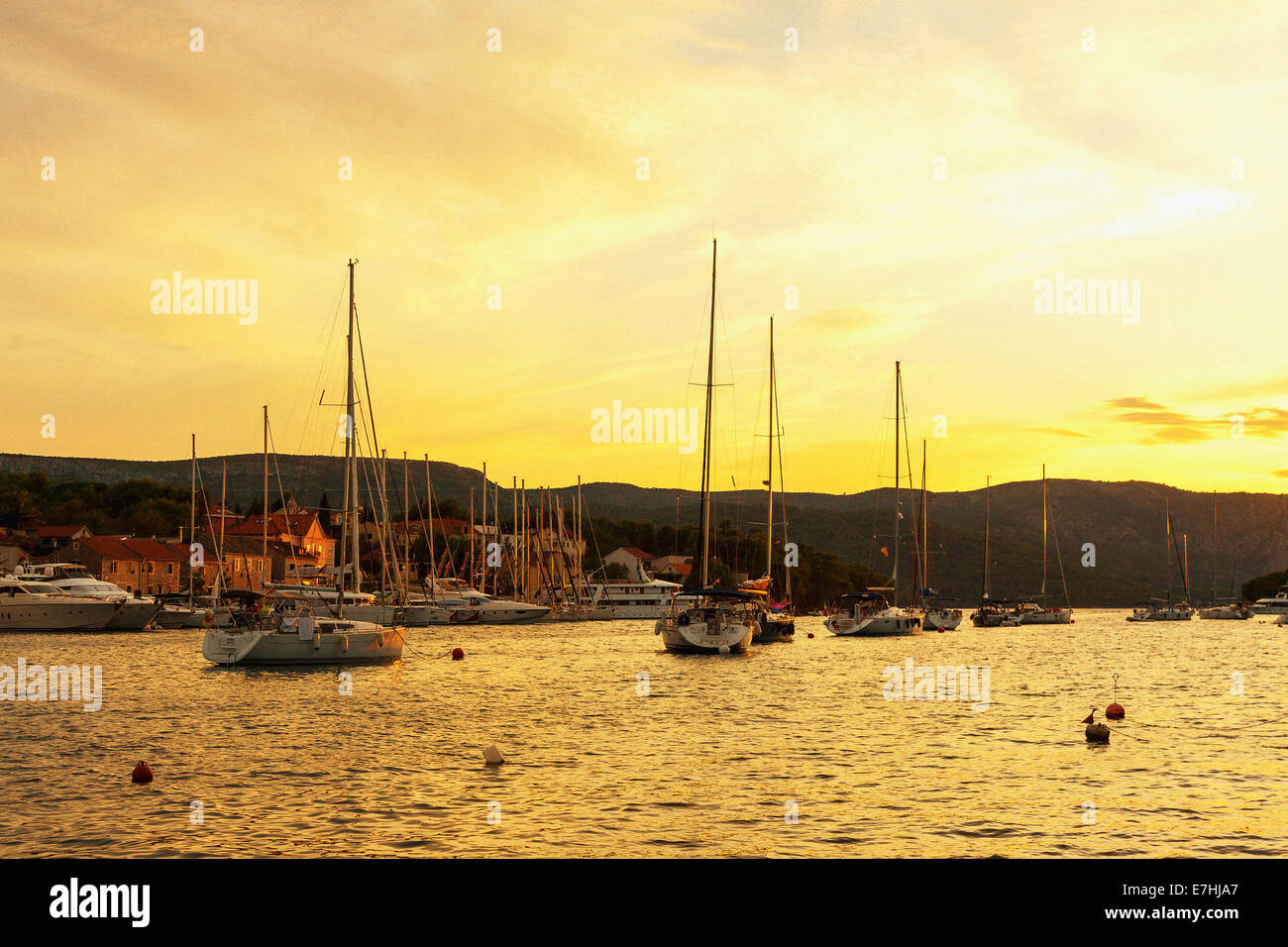 Sunset in Stari Grad, Hvar island, Croatia Stock Photo - Alamy