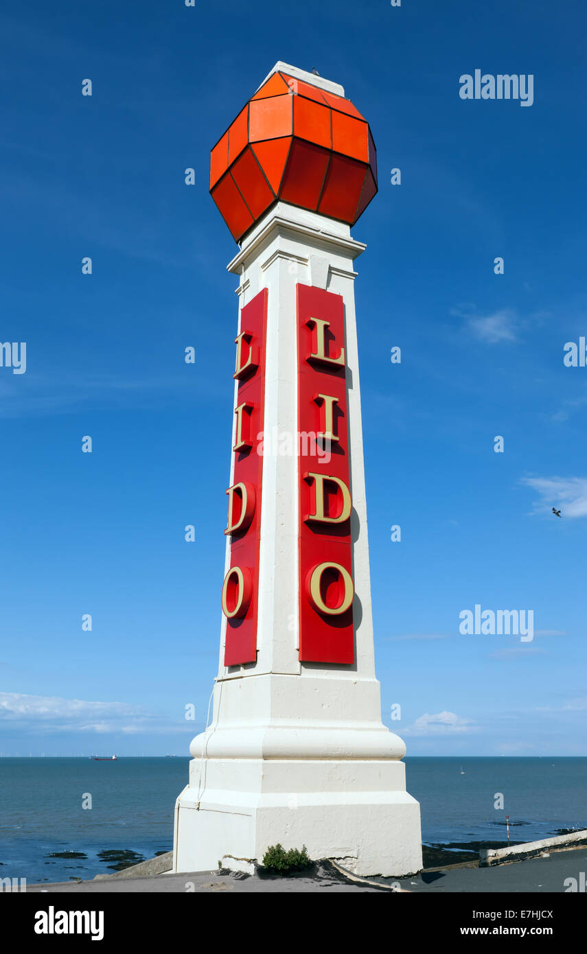Art Deco Lido Sign, Cliftonville, Matgate Stock Photo - Alamy