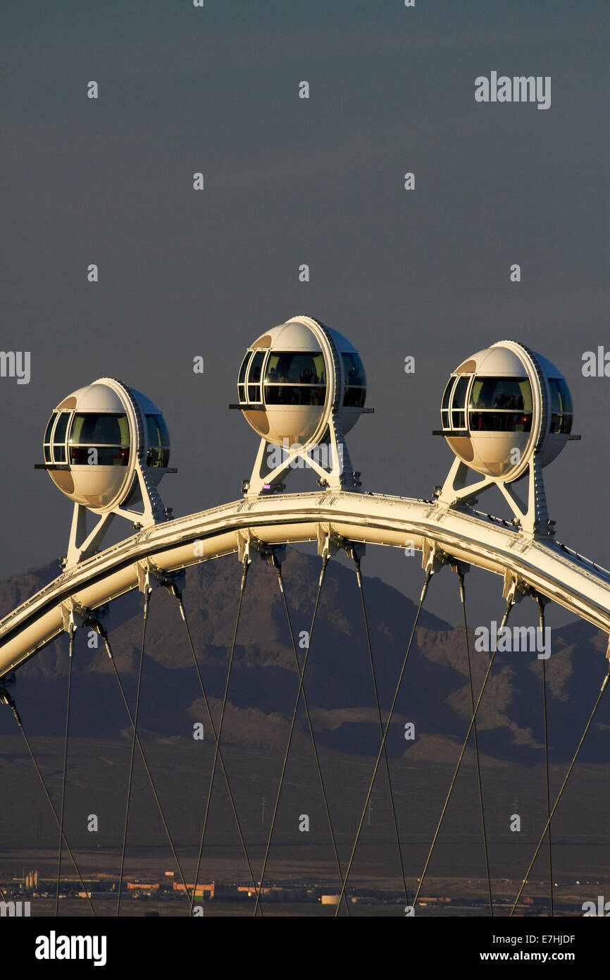 Passenger cabins on High Roller giant ferris wheel (520-foot / 158.5 m ...