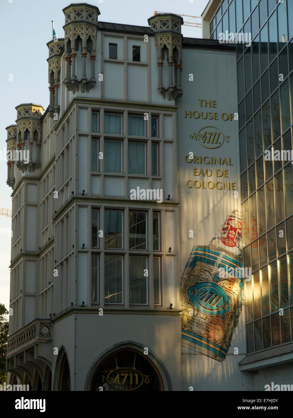 Mural of the classic 4711 bottle on the headquarters of the company ...