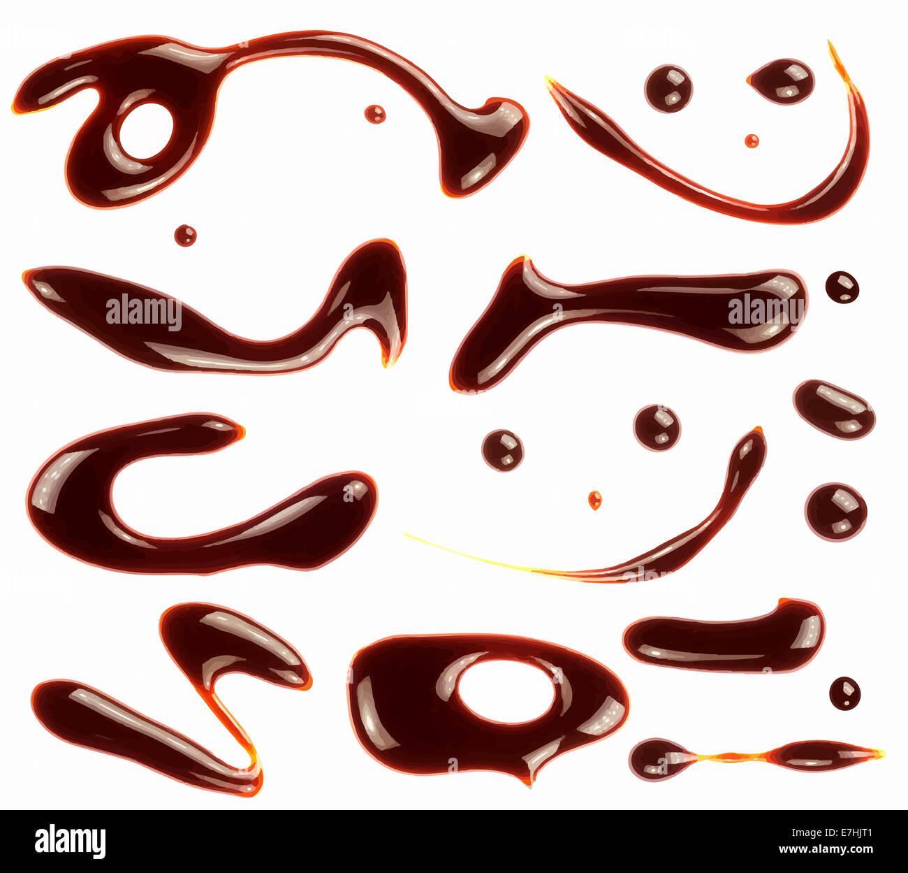 Set of different chocolate syrup symbols Stock Photo - Alamy