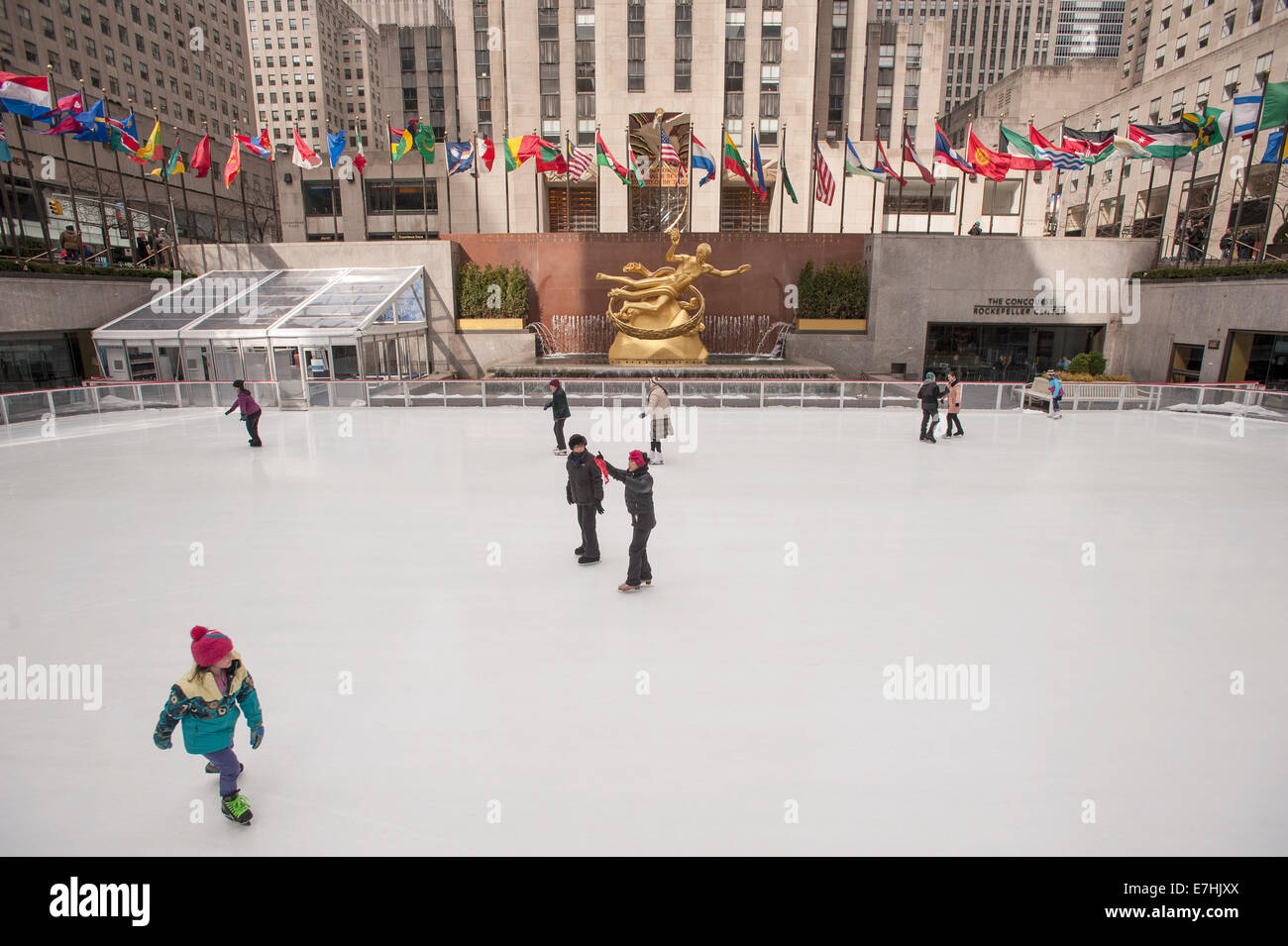 Ice Skating. Rockefeller Center. NYC Stock Photo - Alamy