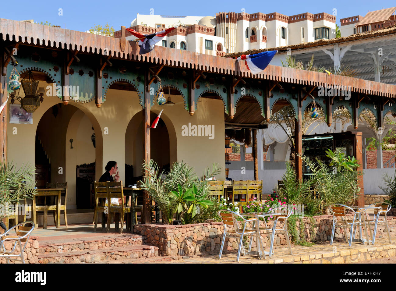 Restaurant on the beach at "Sharks Bay" in Sharm El Sheikh by the Red ...
