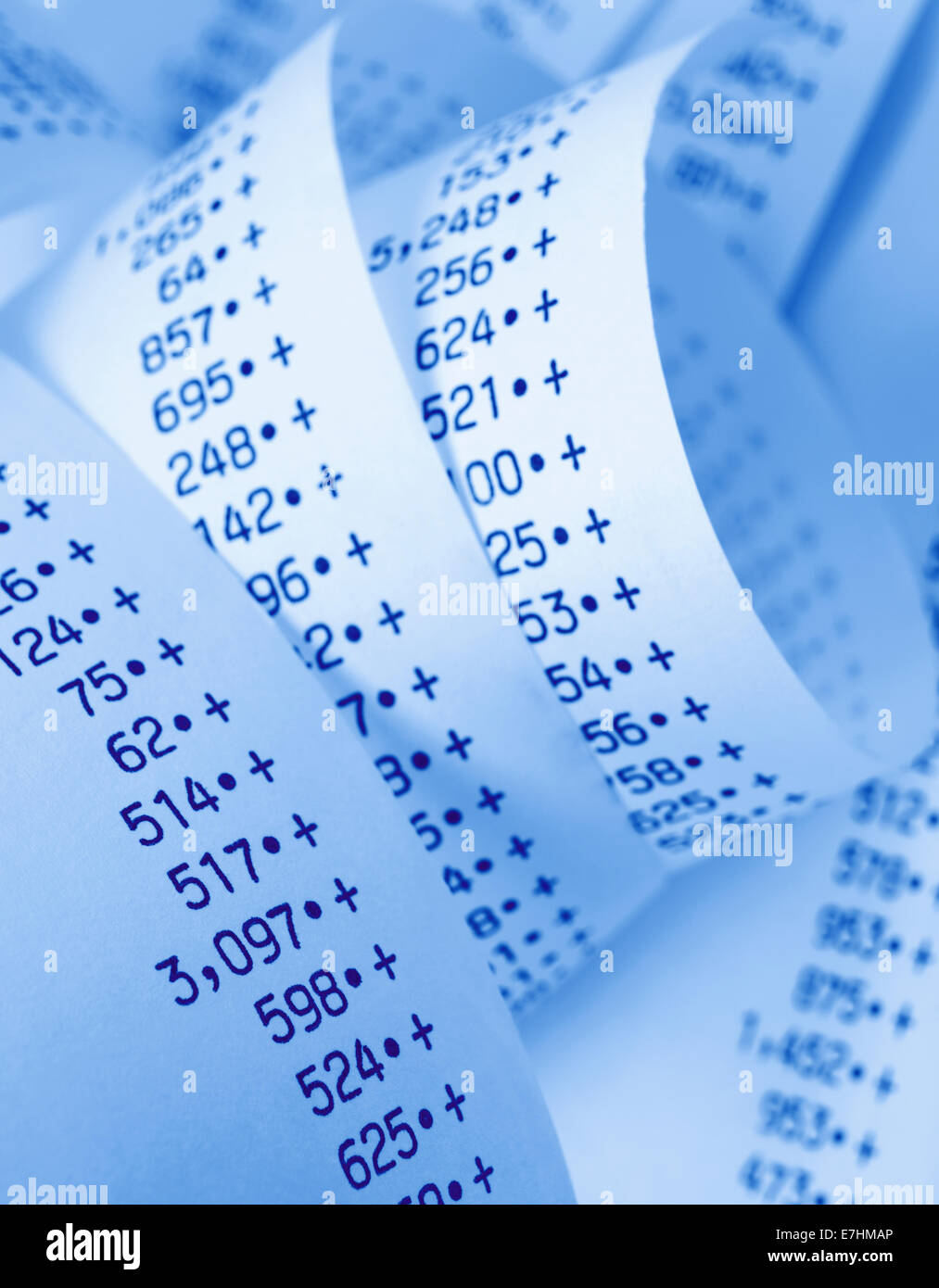 Paper roll of numbers Stock Photo - Alamy