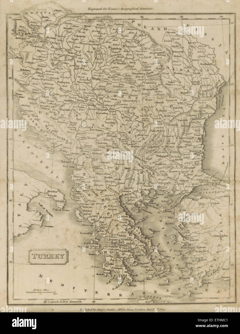 (1811) MAP OF TURKEY (in EUROPE Stock Photo - Alamy