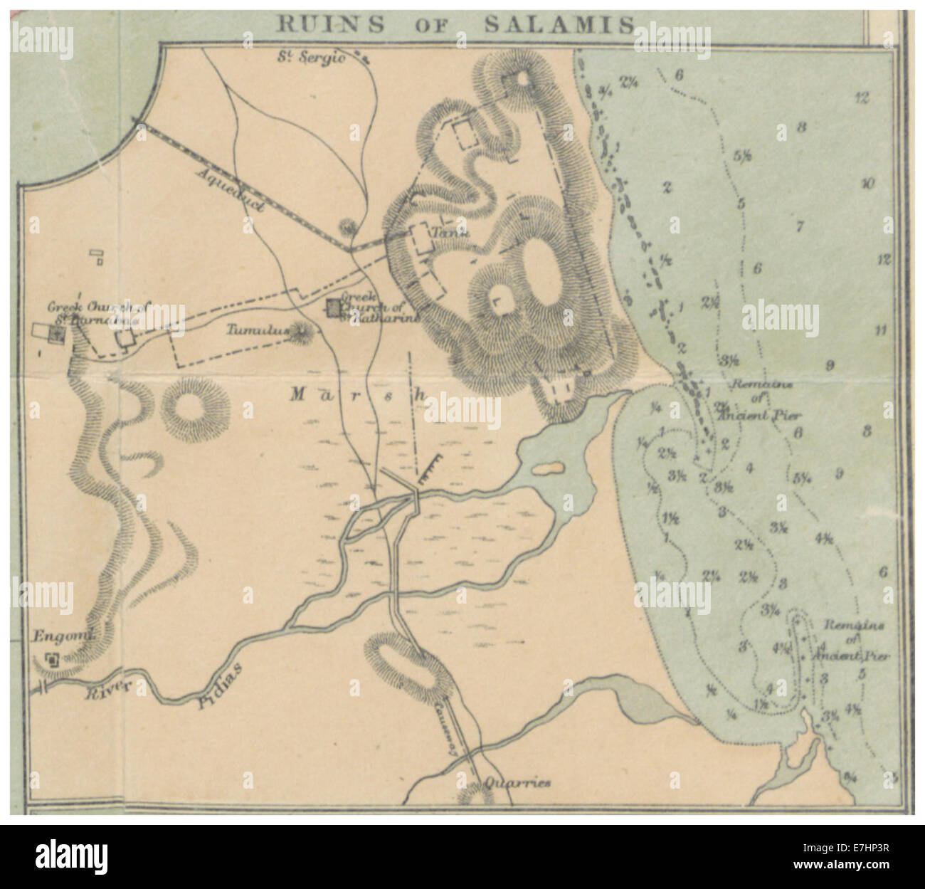 (1878) MAP OF RUINS OF SALAMIS Stock Photo - Alamy