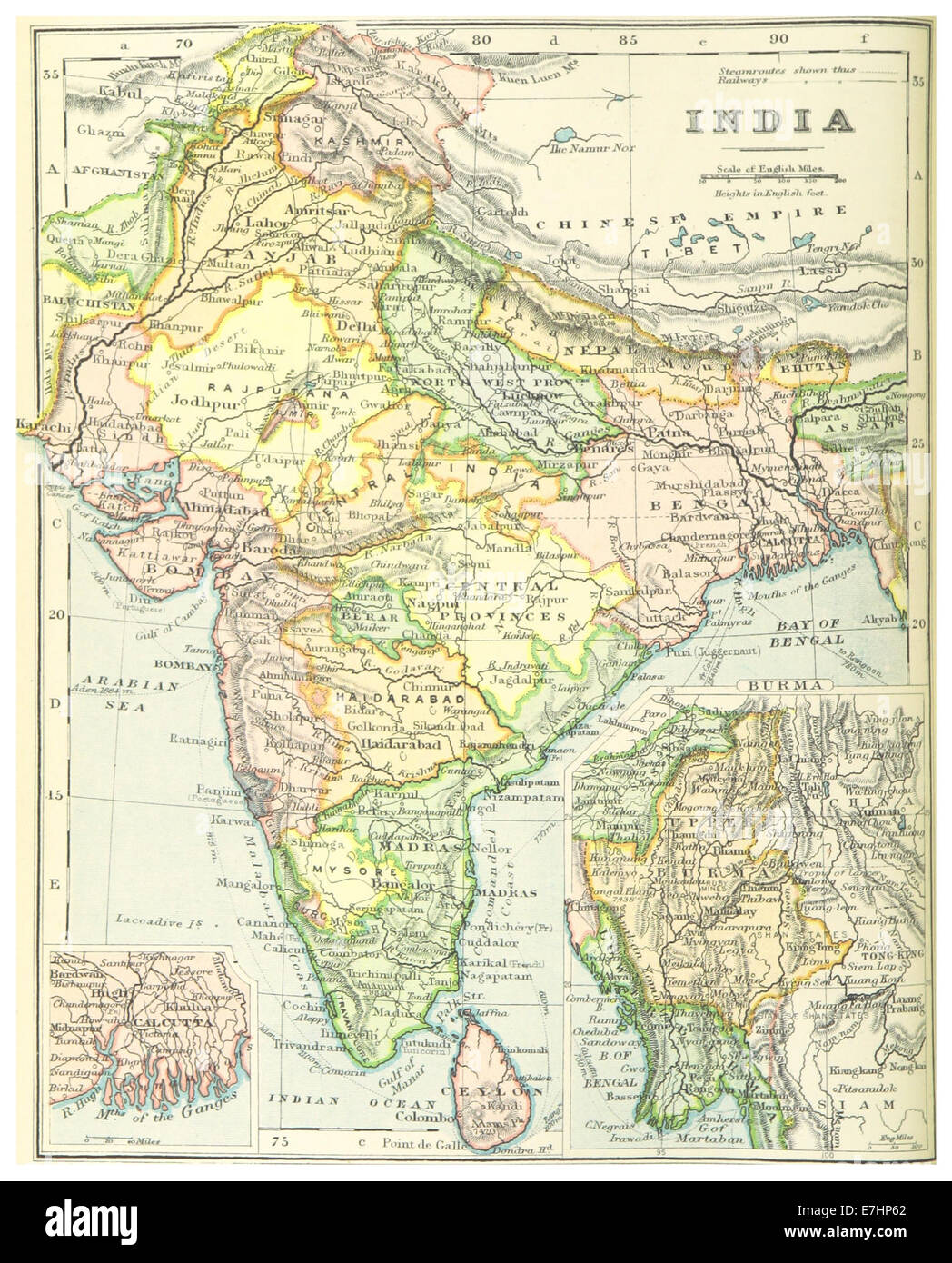 (1899) MAP OF INDIA - comp. by Irvine Stock Photo - Alamy