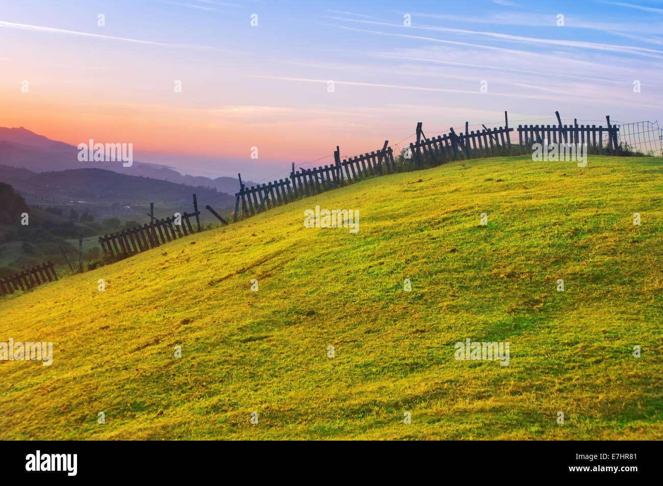Landscape fence farm farmland nature country countryside scenic scenery ...