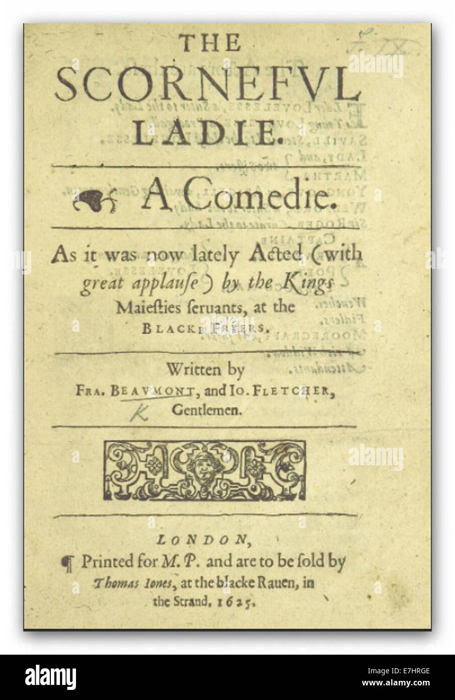A 1625 illustration from Beaumont's *The Scorneful Lady*, a classic ...