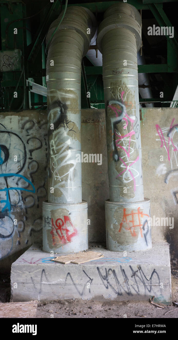 two pipes with graffiti Stock Photo - Alamy