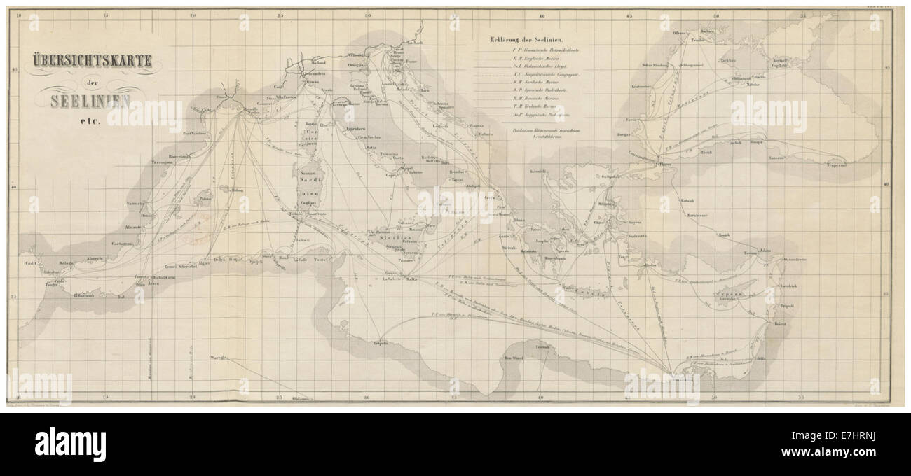 19th century trade routes map hi-res stock photography and images - Alamy