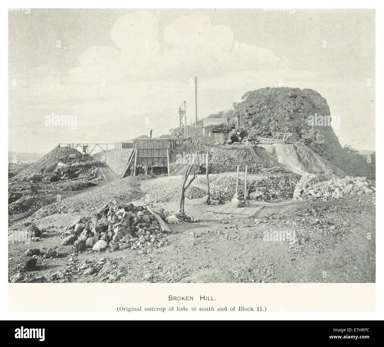 This 1899 illustration from Carne depicts the Broken Hill Copper Mine ...