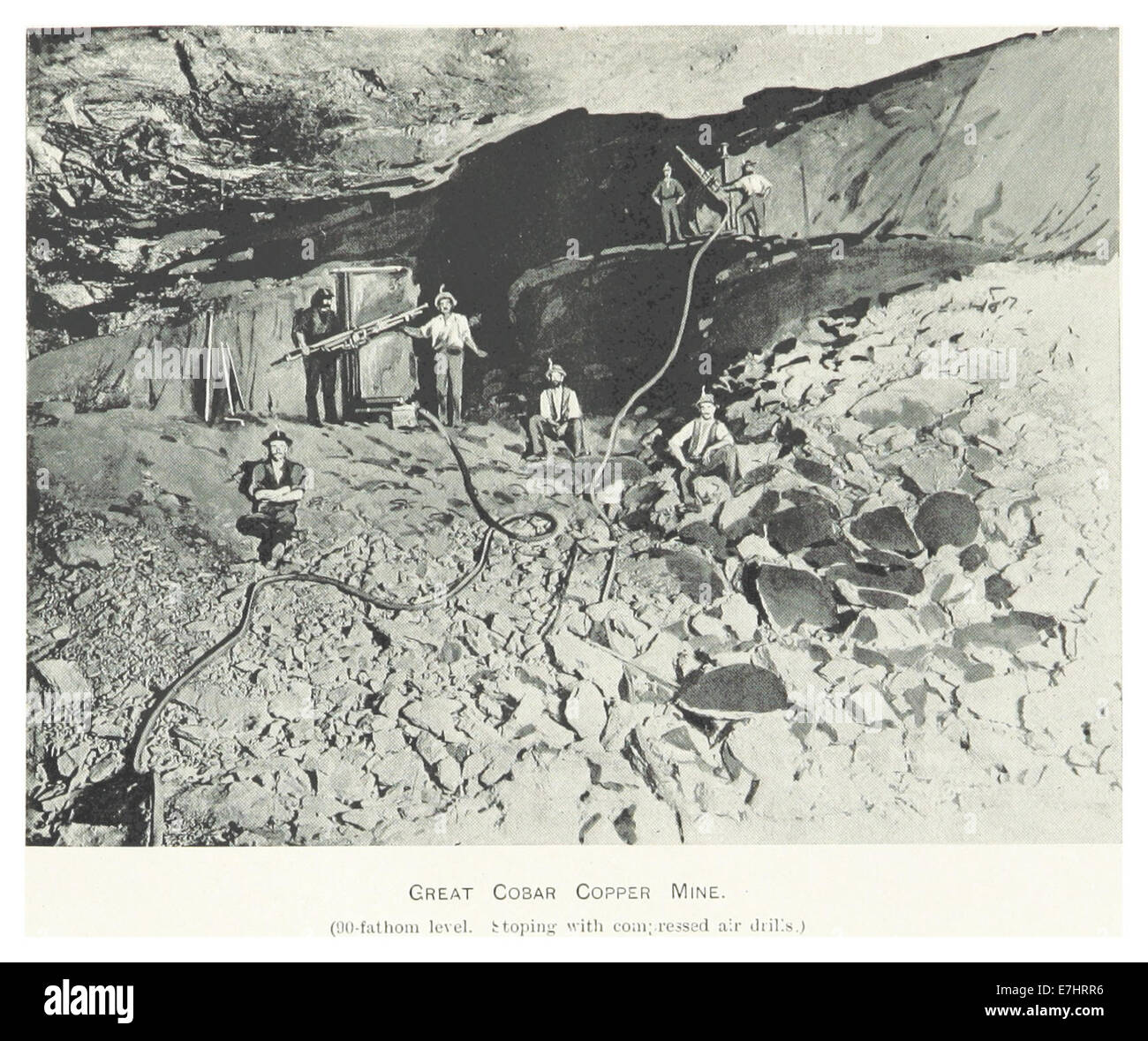 An 1899 illustration of the Great Cobar Copper Mine in New South Wales ...