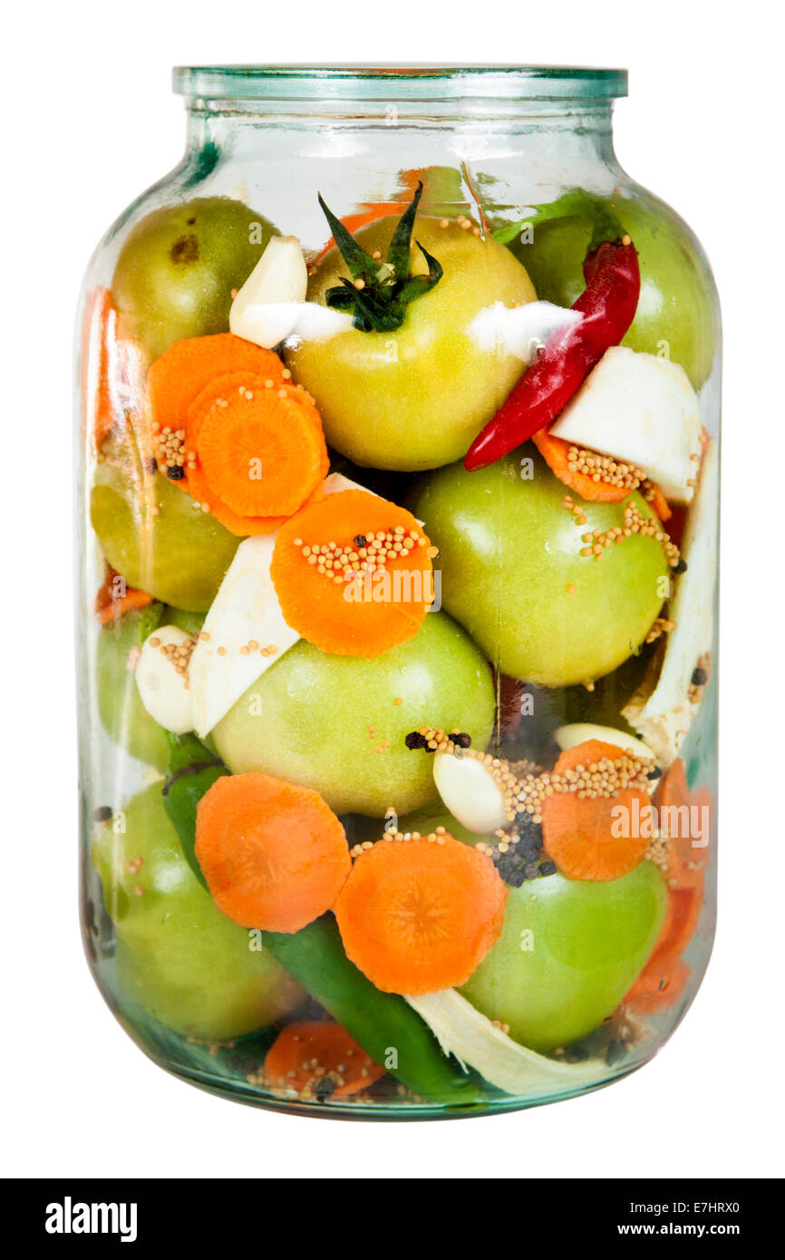 Different pickles isolated over white background Stock Photo - Alamy