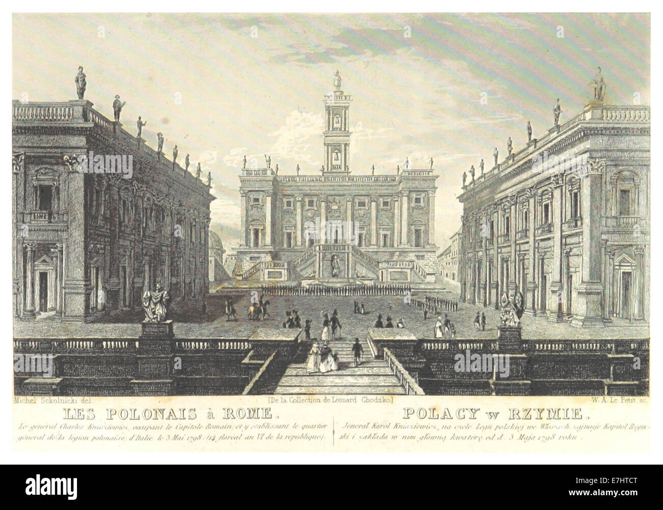 An 1839 illustration by Chodzko depicting the Polish presence in Rome ...