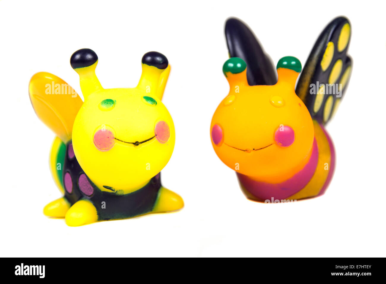 Two bees isolated over white background Stock Photo - Alamy