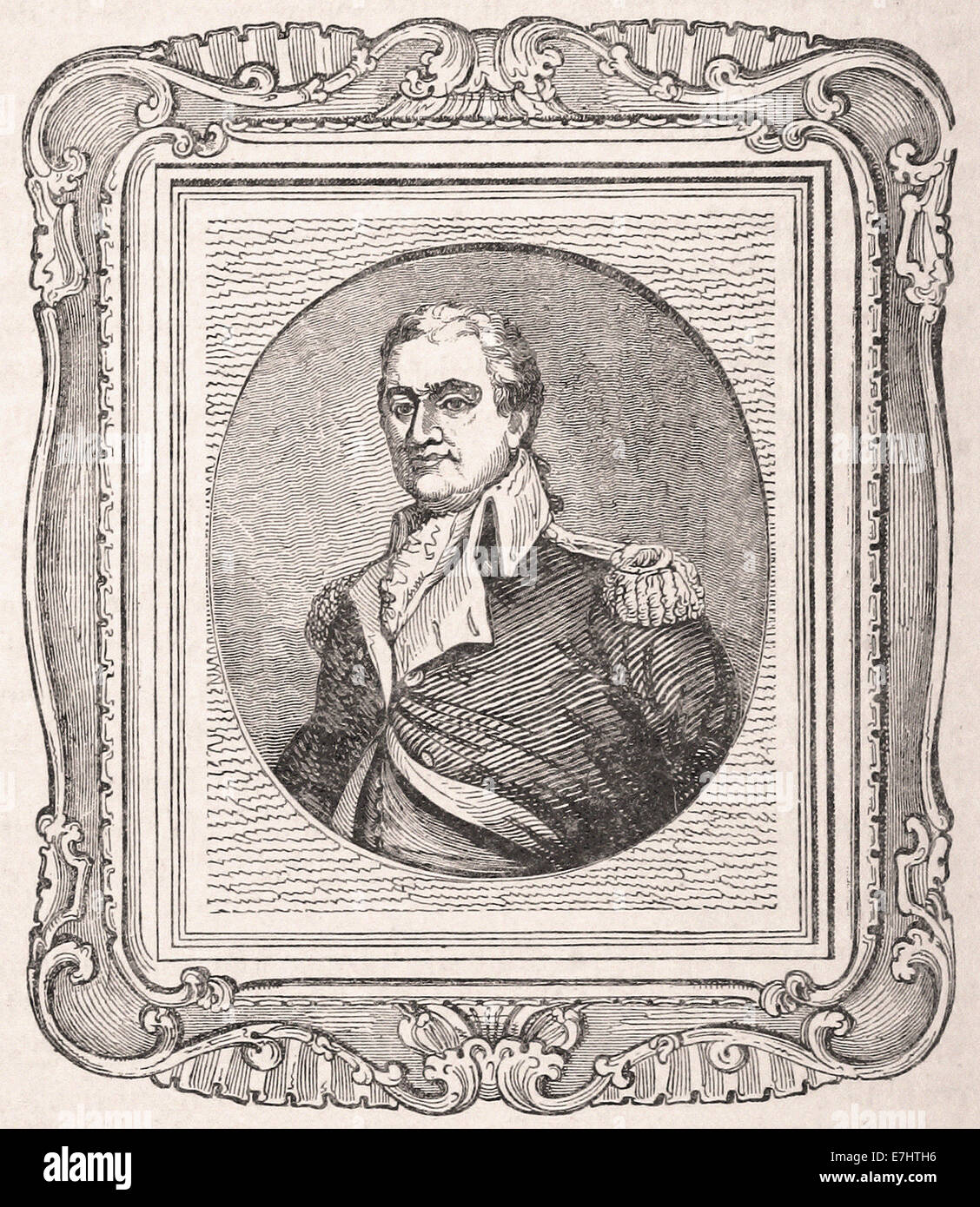 Portait of General Knox - Engraving - XIX th Century Stock Photo - Alamy