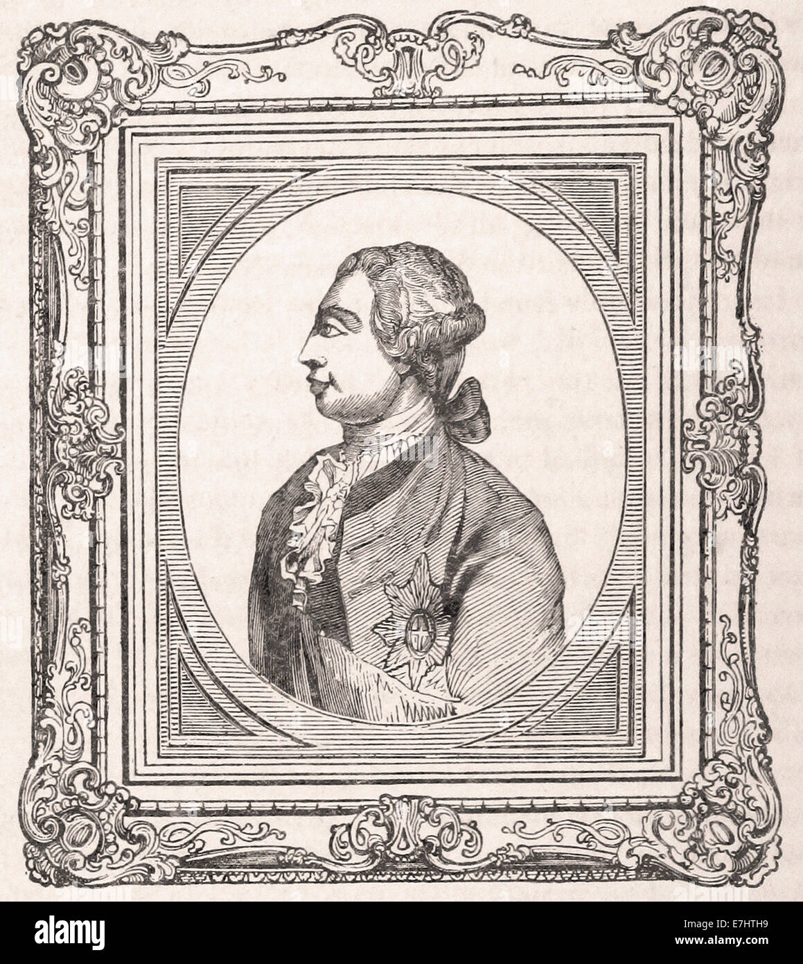 Portait of george iii engraving xix th century hi-res stock photography ...