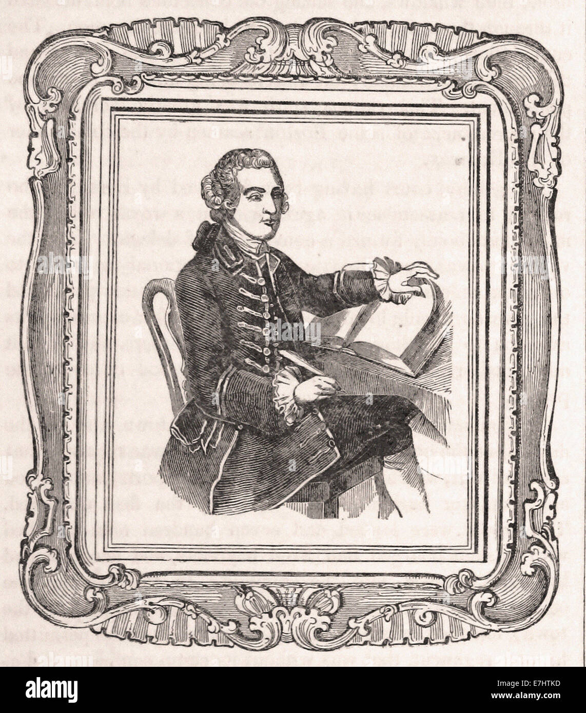 Portait of John Hancock - Engraving - XIX th Century Stock Photo - Alamy
