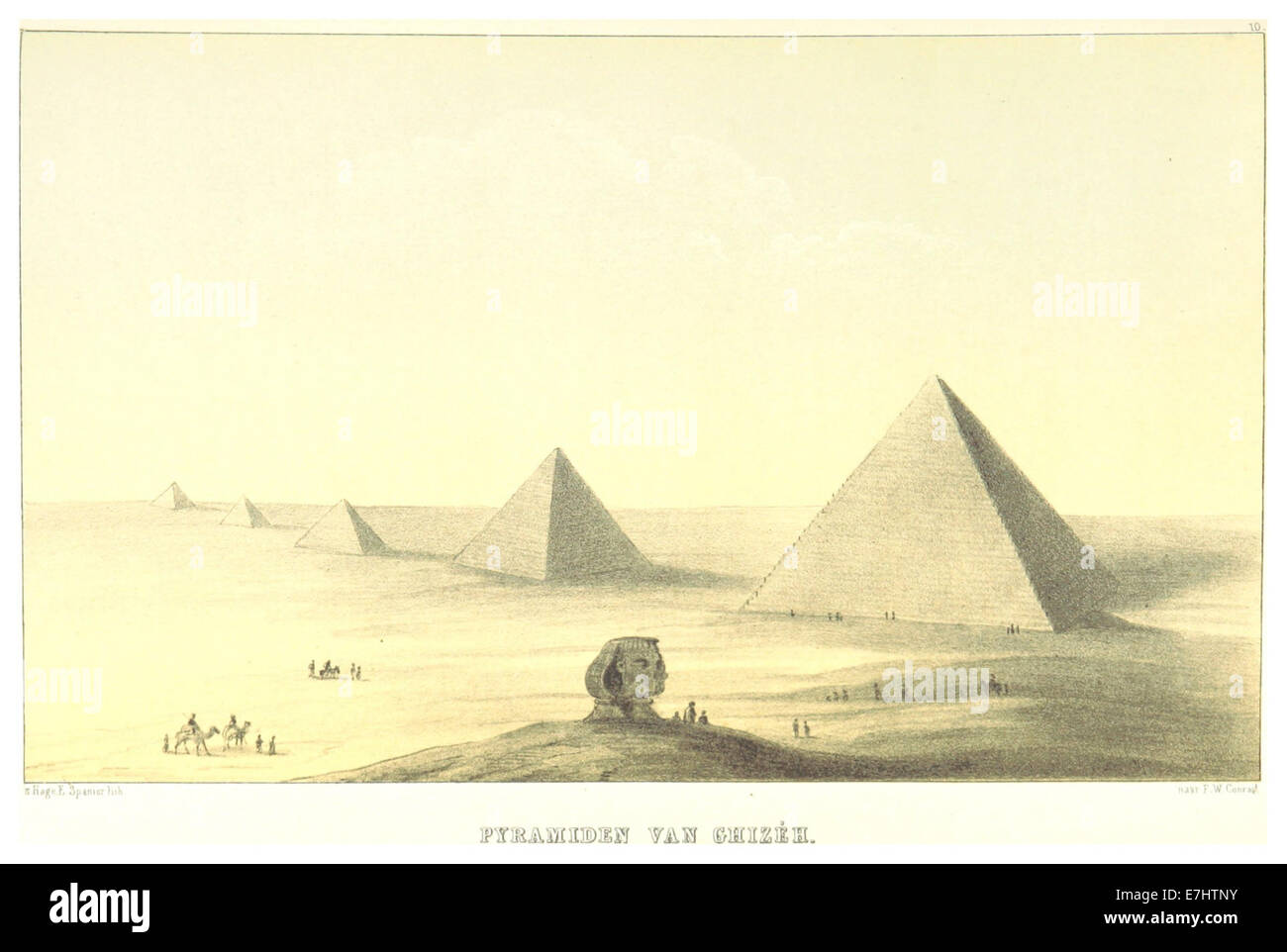 This 1859 illustration by Conrad shows the Pyramiden van Ghizc389H, a ...