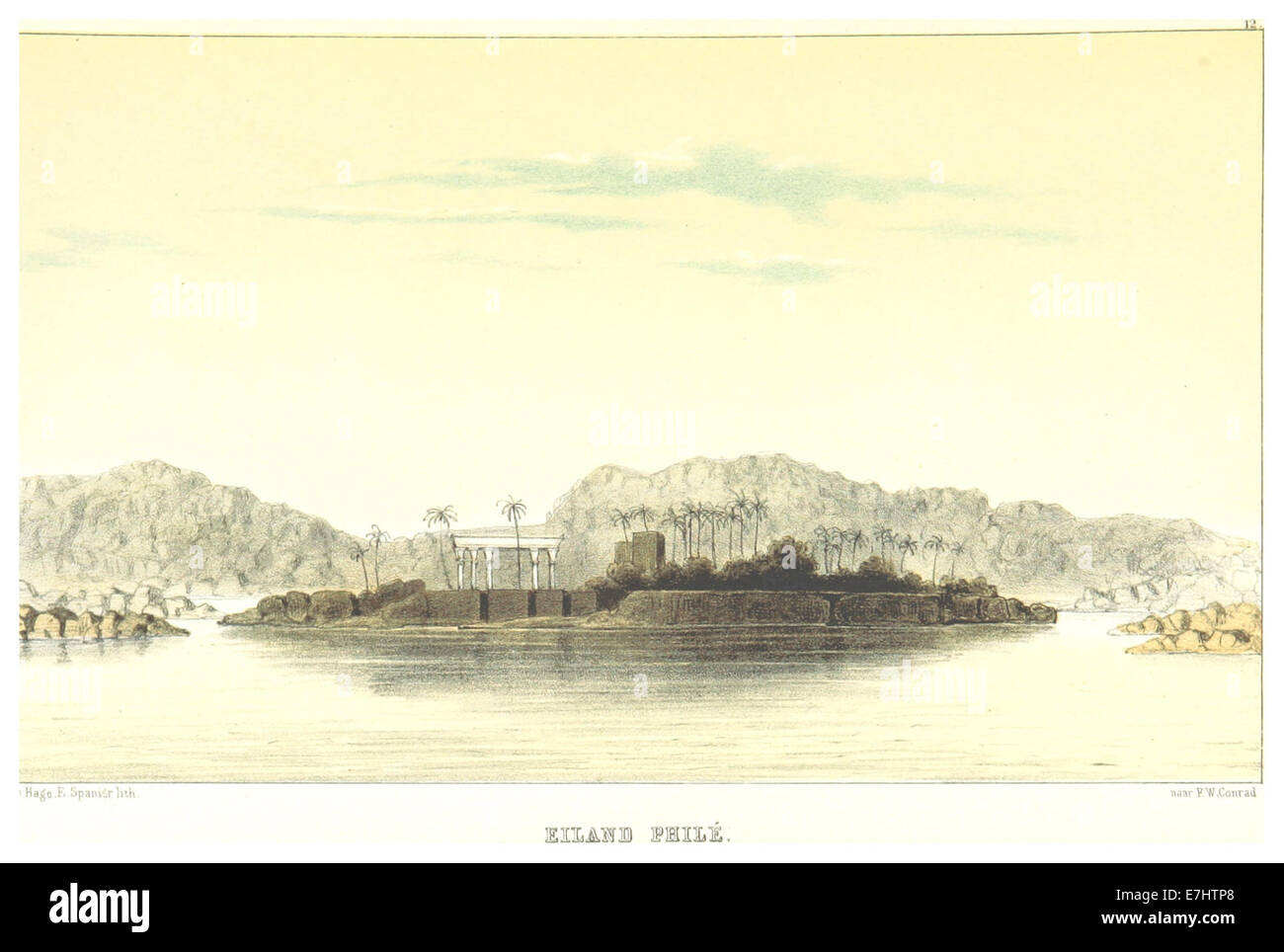 This 1859 work by Conrad features a map and illustration of Eiland ...
